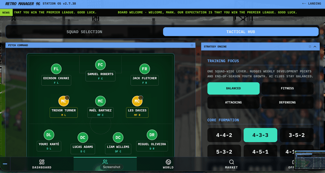 Retro Manager – Try Free in Your Browser | Football Manager Demo