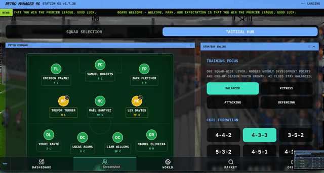 Retro Manager – Try Free in Your Browser | Football Manager Demo